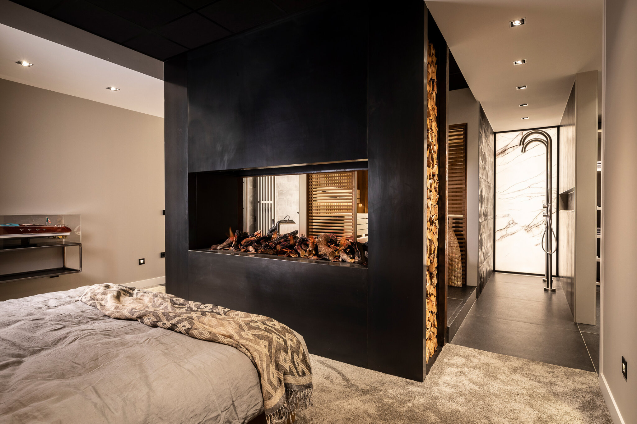 Roomdivider haard - Colard Winde Rustiekbouw